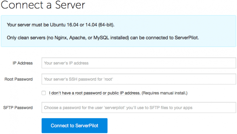 How to Connect a Server to ServerPilot and Install a WordPress App